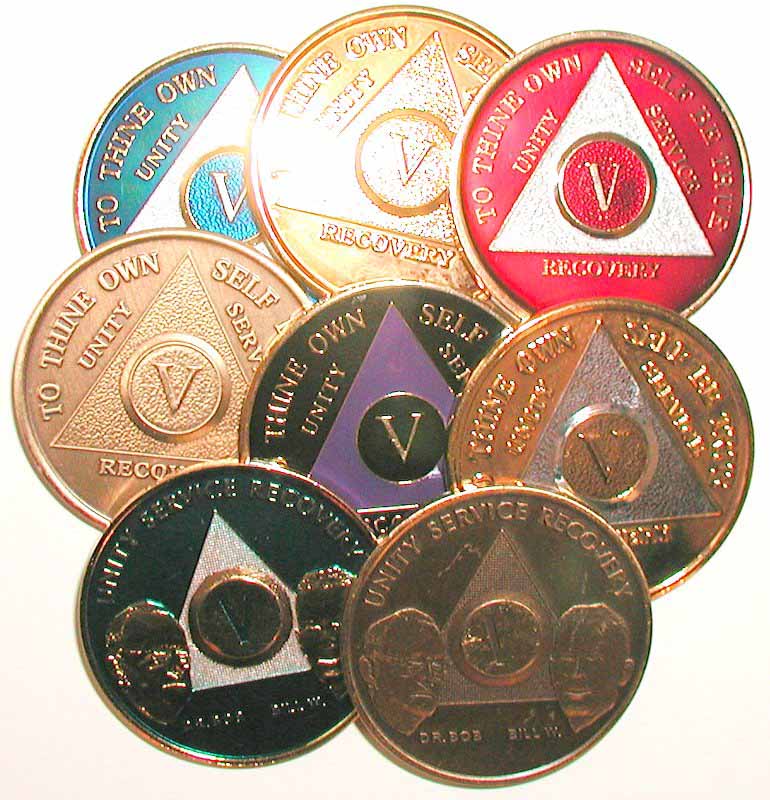 AA Alcoholics Anonymous Medallions